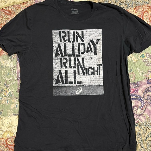 Asics | Shirts | Run All Day Run All Night Shirt | Poshmark